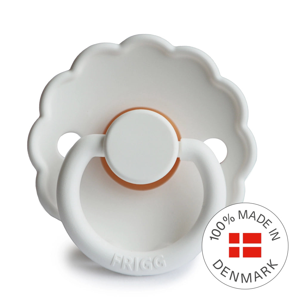 FRIGG Round Pacifier - Daisy Latex Size 1 - Bright White