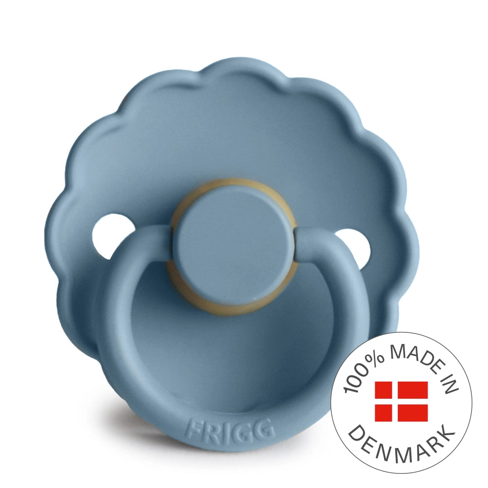 FRIGG Round Pacifier - Daisy Latex Size 1 - Glacier Blue